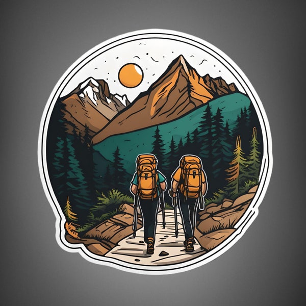 Mountain Explorer Hiker Sticker Adventure Vinyl Decal, Nature ...