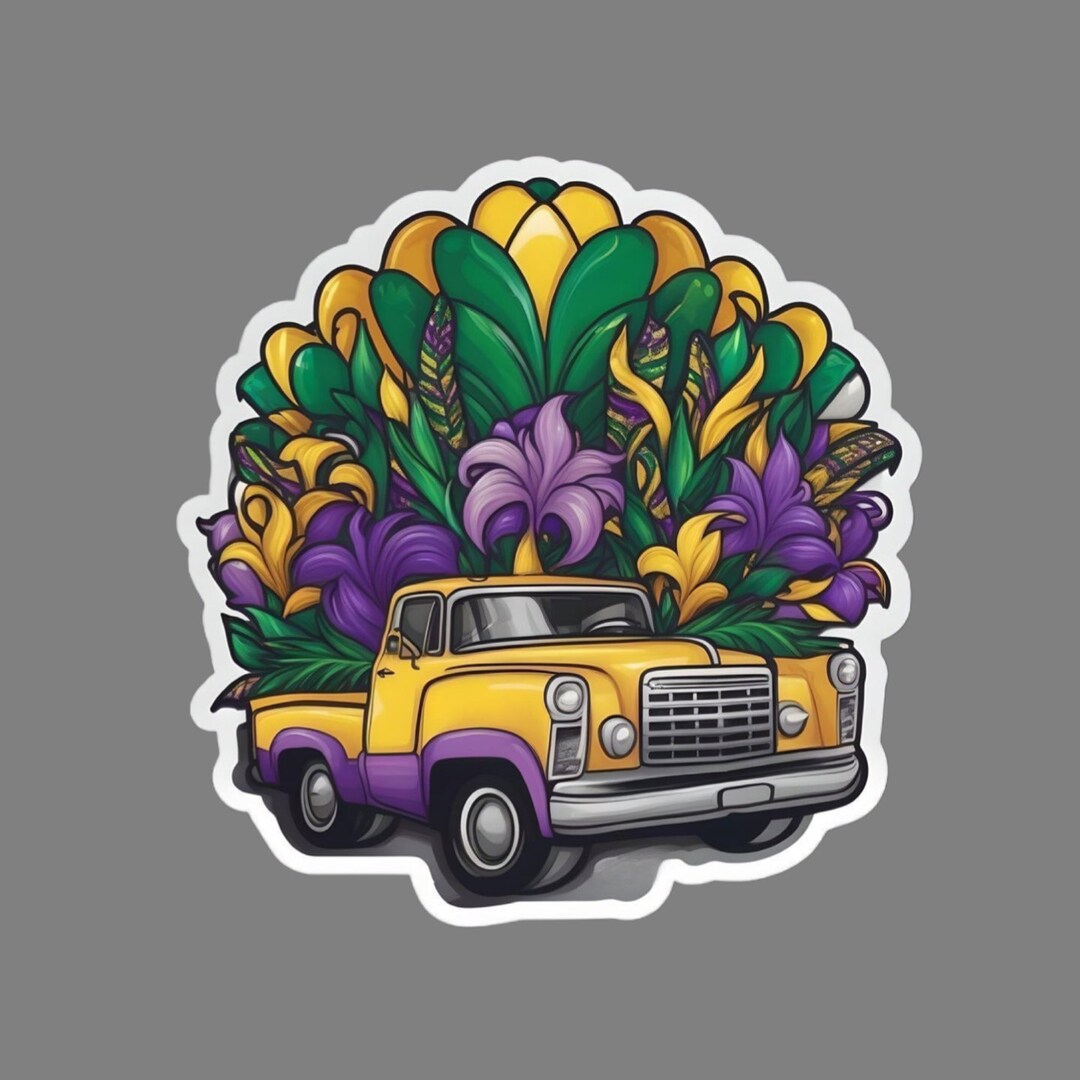 Colorful Mardi Gras Parade Sticker: Celebrate the Spirit of New Orleans ...