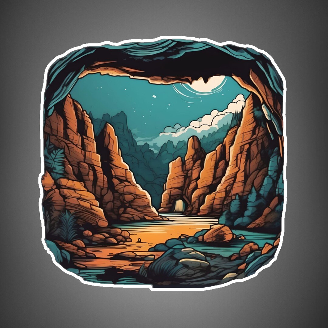 Cave Explorer Vinyl Sticker Subterranean Adventure Decal, Speleology ...