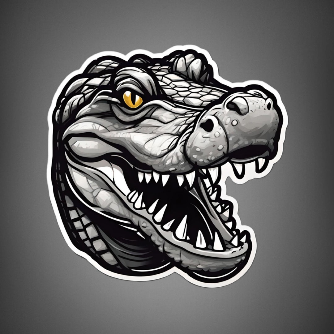 Cartoon Alligator Sticker – High-quality Vinyl Decal for Laptops ...