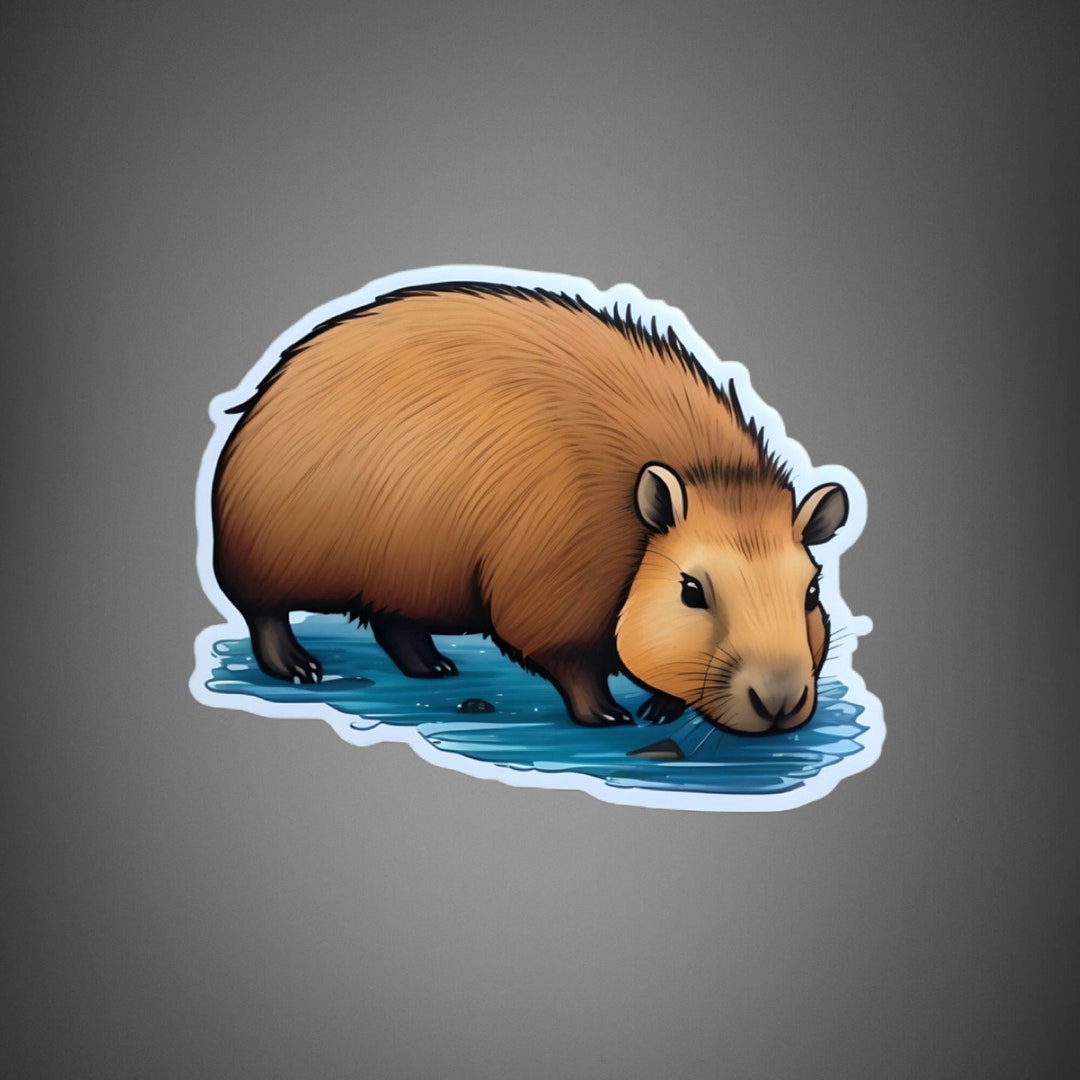 Adorable Capybara Vinyl Sticker Cute Animal Decal for Laptops, Water ...