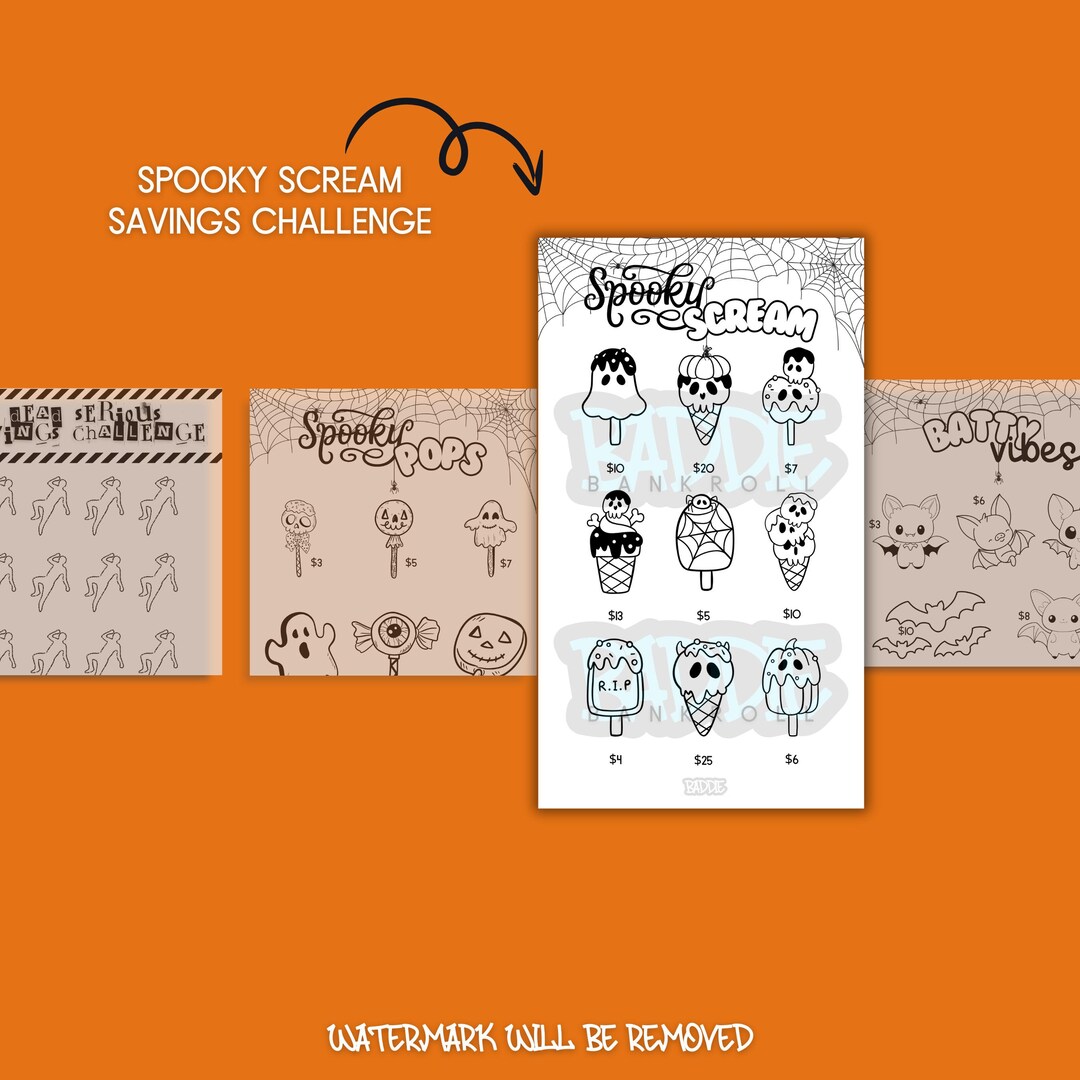 Spooky Scream Digital Savings Challenge Save 60 Dollars Halloween Cash ...
