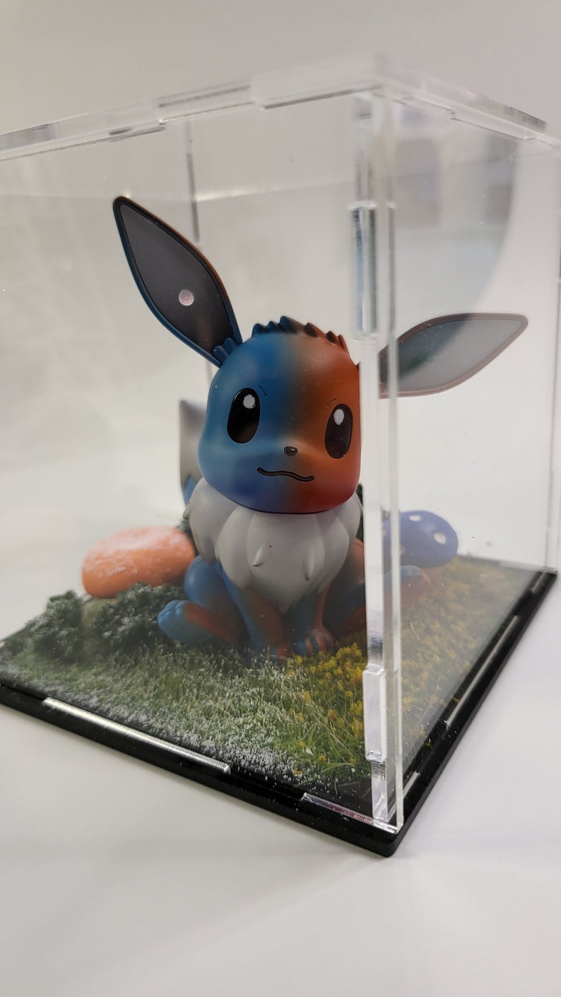 Fire and Ice Eevee Custom Painted in a Cute Diorama - Etsy