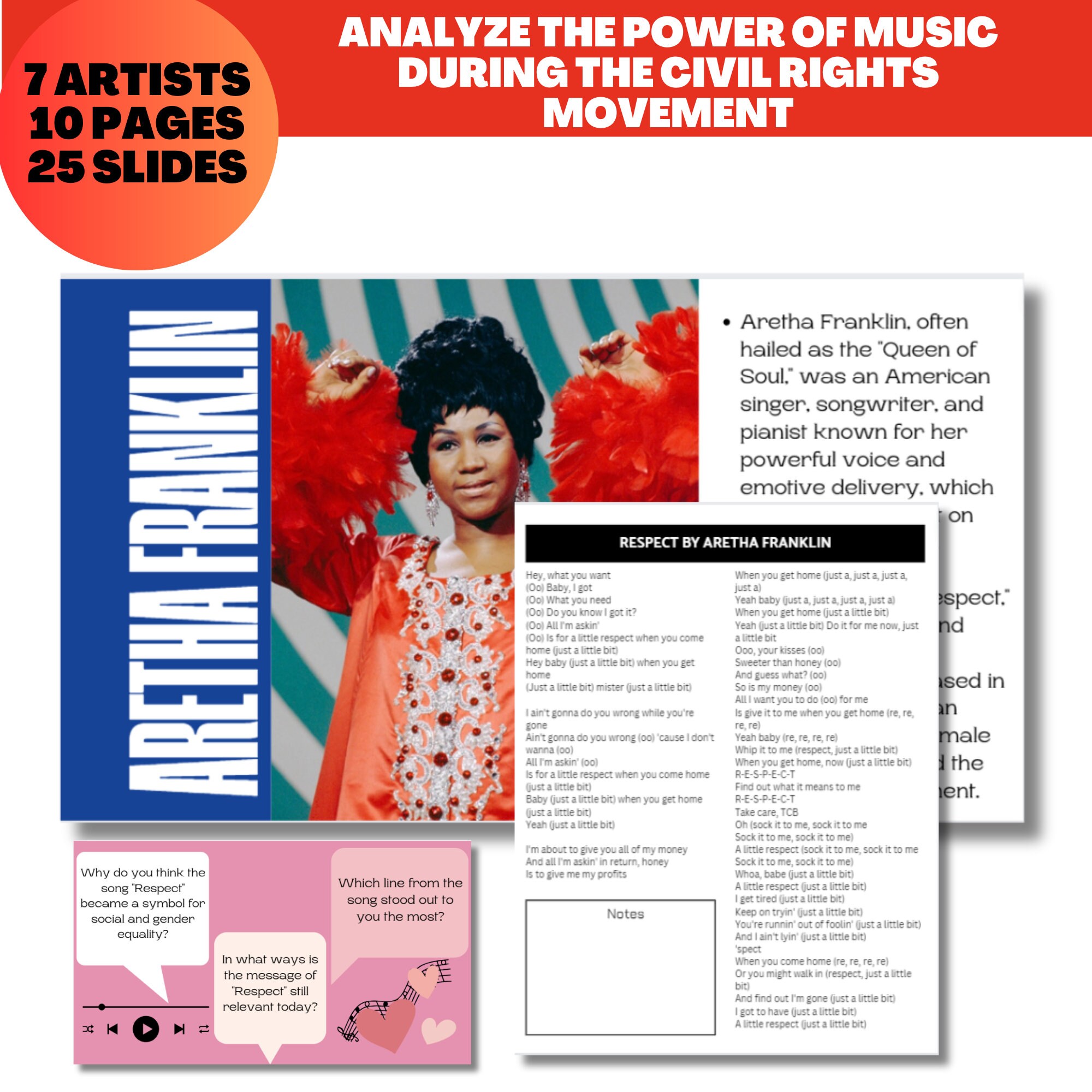 Civil Rights Movement Middle School Classroom Activities Song Analysis ...