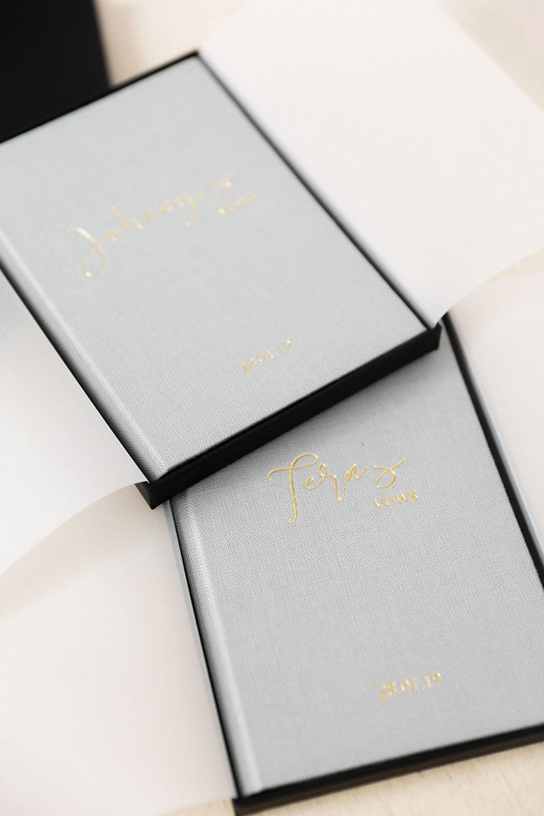 Vow Books Wedding - LINEN - 13x18 Cm - Vow Booklet Folio Board Menu ...