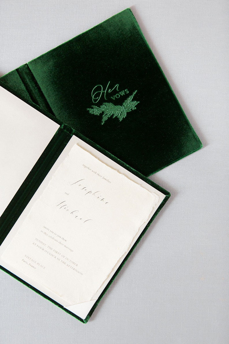 Vow Books Wedding - VELVET - 13x18 Cm - Vow Booklet Folio Board Menu ...