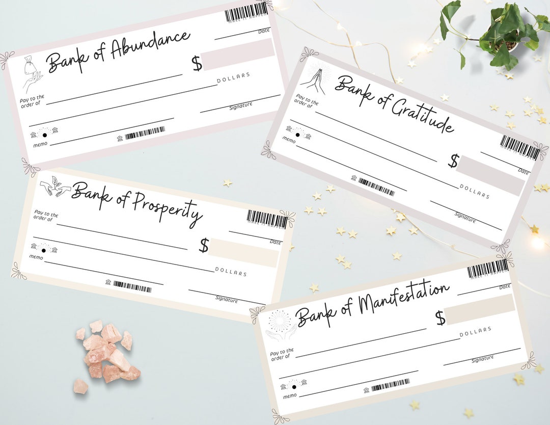 Printable Abundance Checks - Manifestation, Prosperity, Gratitude, and ...