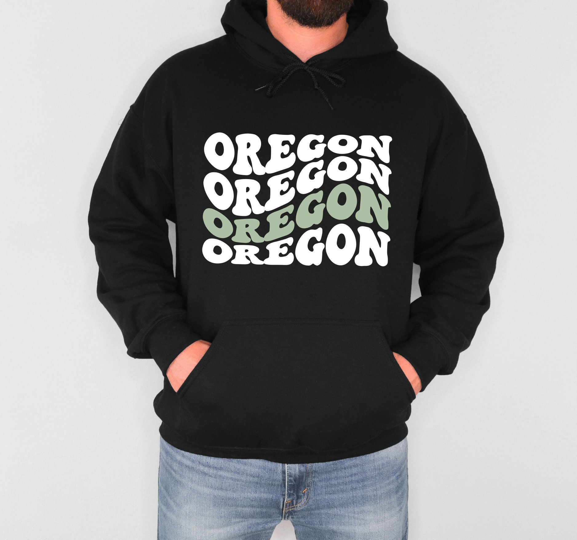 Retro Oregon Hoodie Gift for Oregonian Nature Lover Camping Hiking ...