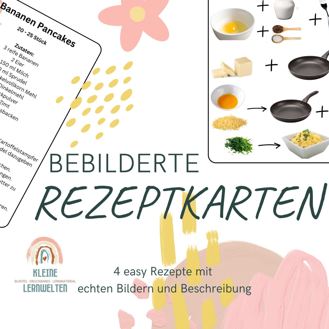 Visual Recipes Recipe Cards Children Cooking Montessori Illustrated ...