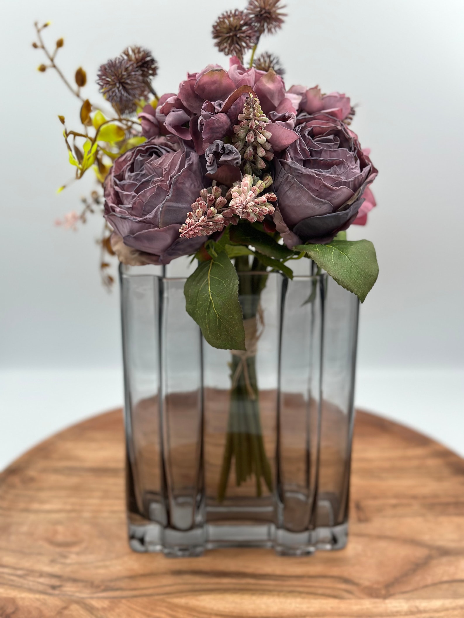 Grey/blue Glass Vase - Etsy