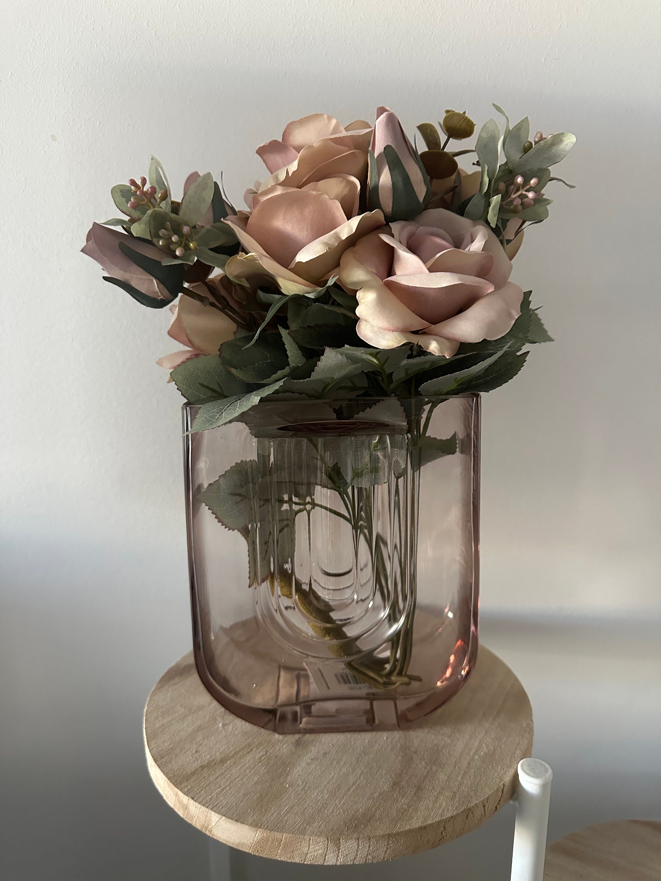 Rose Pink Glass Vase - Etsy