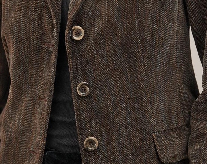 Refined Italian Velvet Blazer | Vintage | Deep Brown With Hints of Blue ...