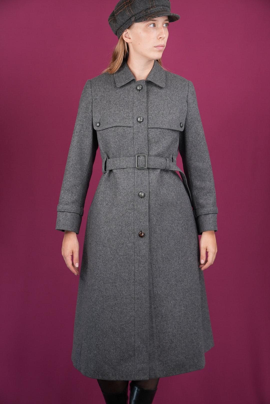 Vintage Austrian Loden Coat in Light Grey | Women's Tyrolian Structured ...