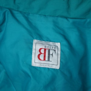 Belfe Vintage Puffer Skiing Jacket | Real Down Coat Turquoise | Made in ...