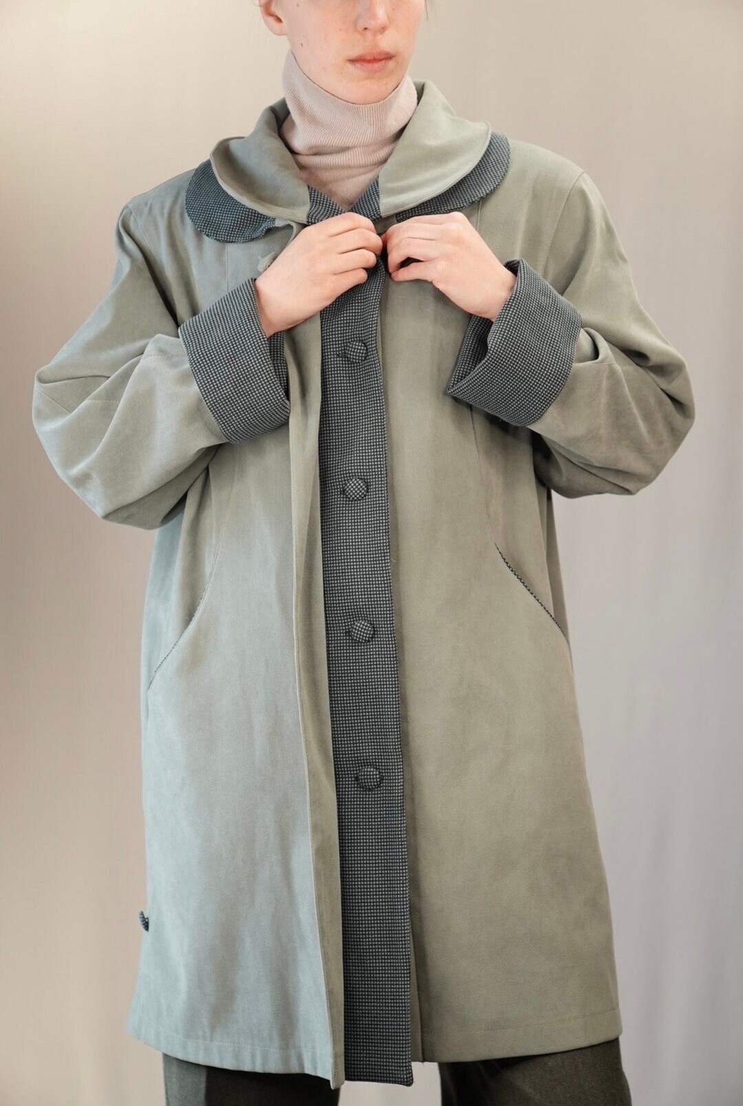 Mint Green Vintage Spring Coat | Light-weight Microsuede Overcoat 1980s ...