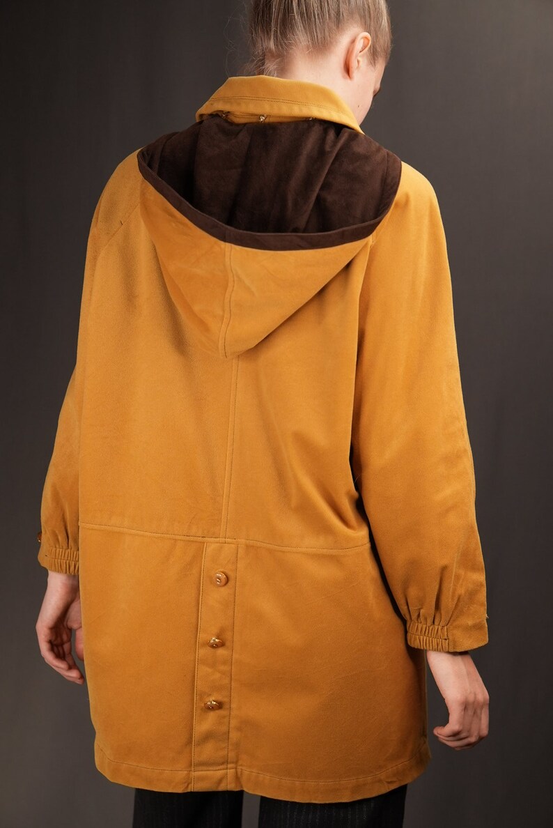 Vintage Microsuede Coat in Mustard Yellow | 1990s - Etsy