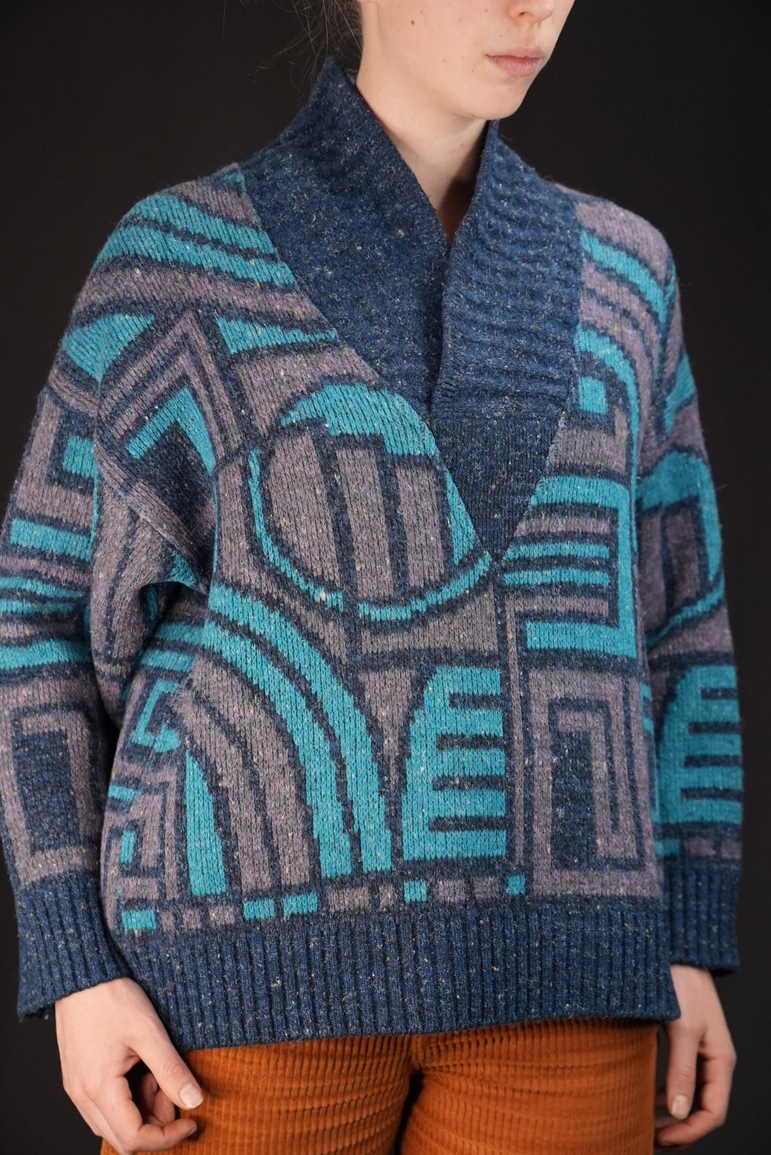 ADIDAS Vintage Wool Sweater With Abstract 90s Pattern Made in Austria ...