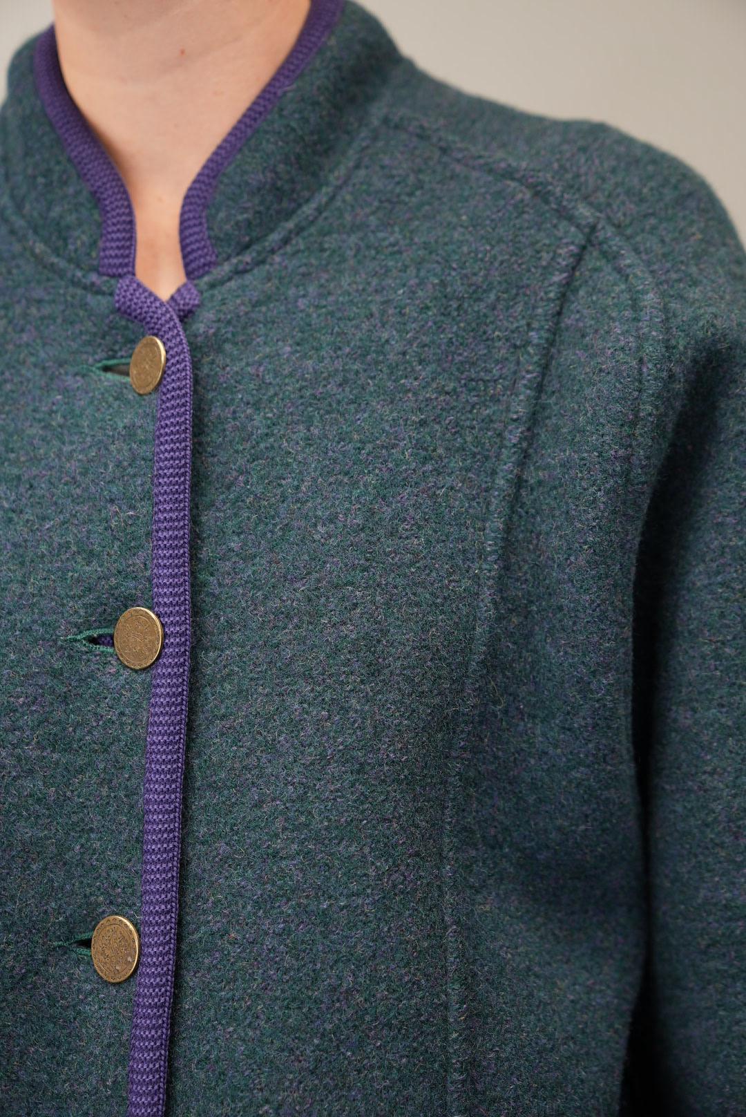 Geiger Austrian Boiled Wool Jacket, Pure Wool Petrol Blue Vintage Wool ...