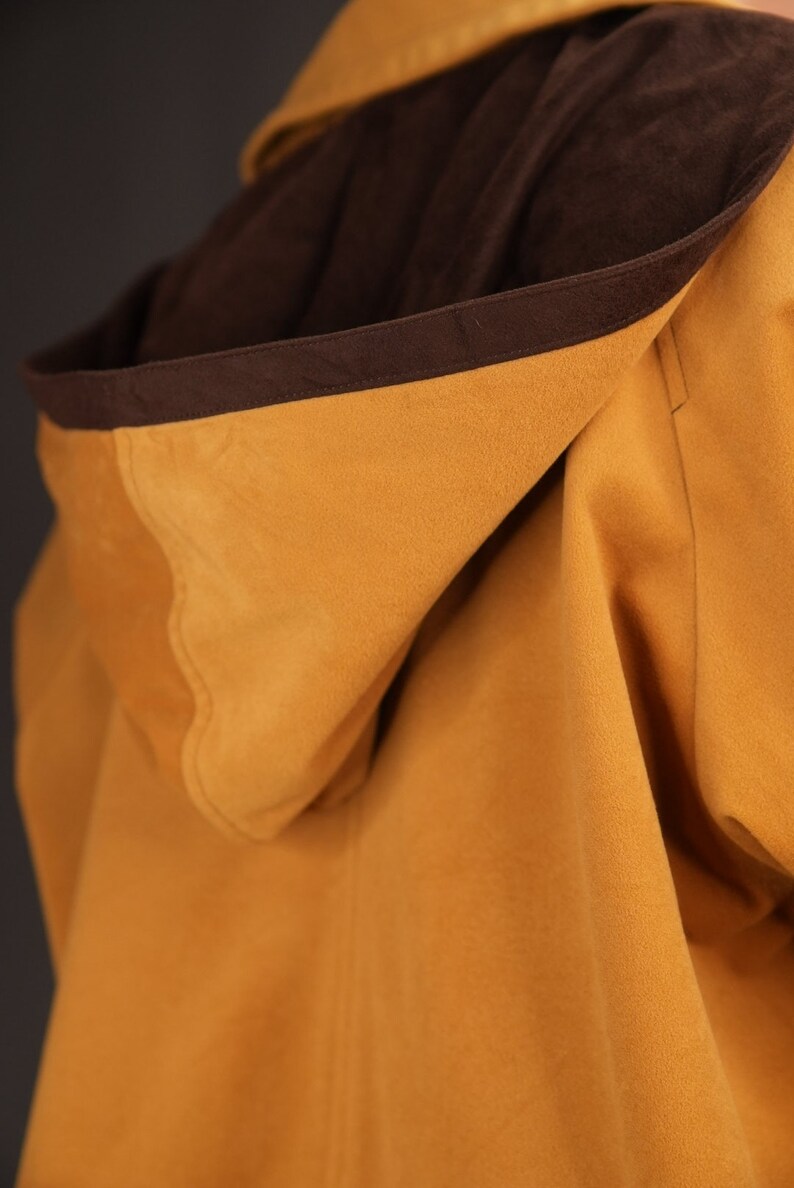 Vintage Microsuede Coat in Mustard Yellow | 1990s - Etsy