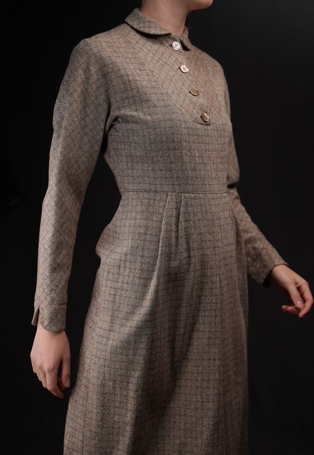 Handmade Vintage Wool Dress 1970s Women's Wool Midi Dress - Etsy