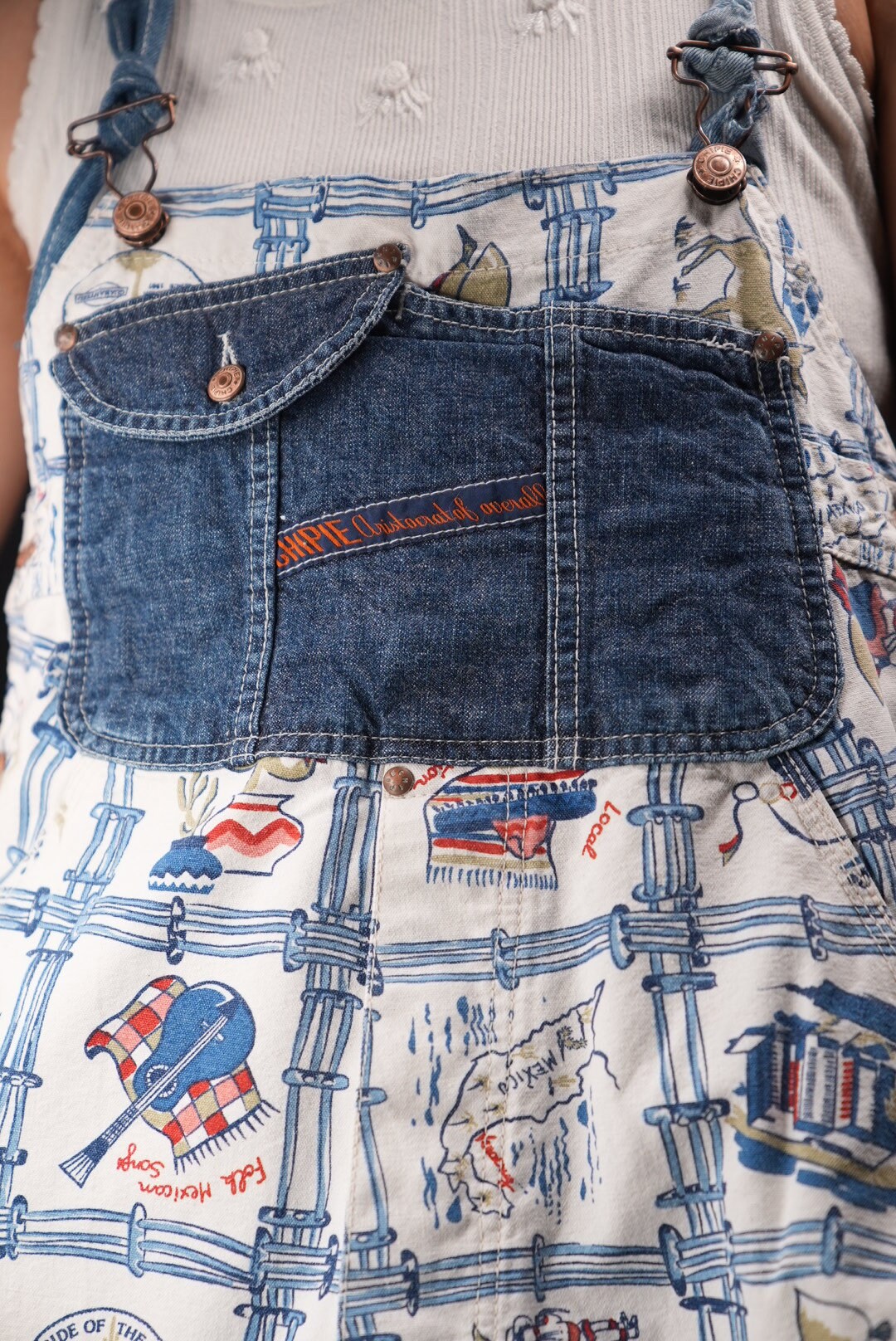 Rare Chipie Vintage Short Dungarees / Overalls With Pattern / Made in ...