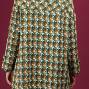 1970s VINTAGE Plaid Wool Coat in Green and Orange | Women's Mod Coat ...