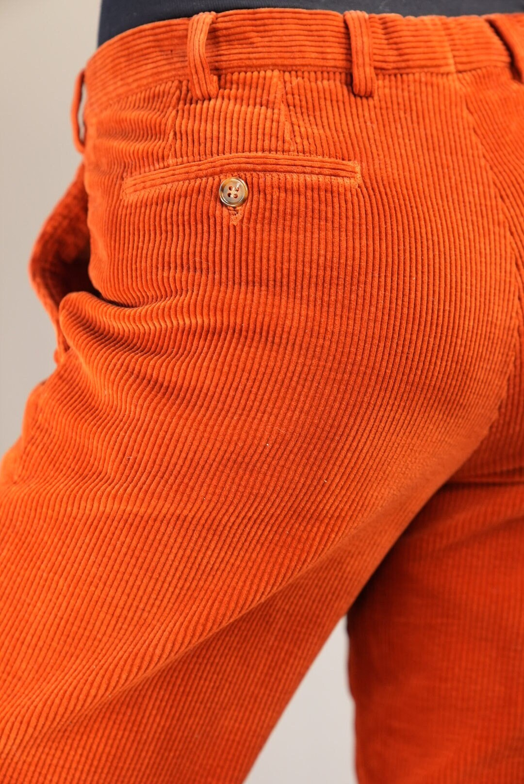 Blood Orange Corduroy Trousers, Italian Vintage | Pure Cotton | Male ...