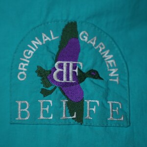 Belfe Vintage Puffer Skiing Jacket | Real Down Coat Turquoise | Made in ...