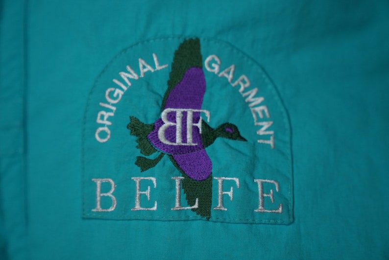Belfe Vintage Puffer Skiing Jacket | Real Down Coat Turquoise | Made in ...