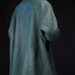 Vintage Bell-shaped Leather Coat in Turquoise Blue - Etsy