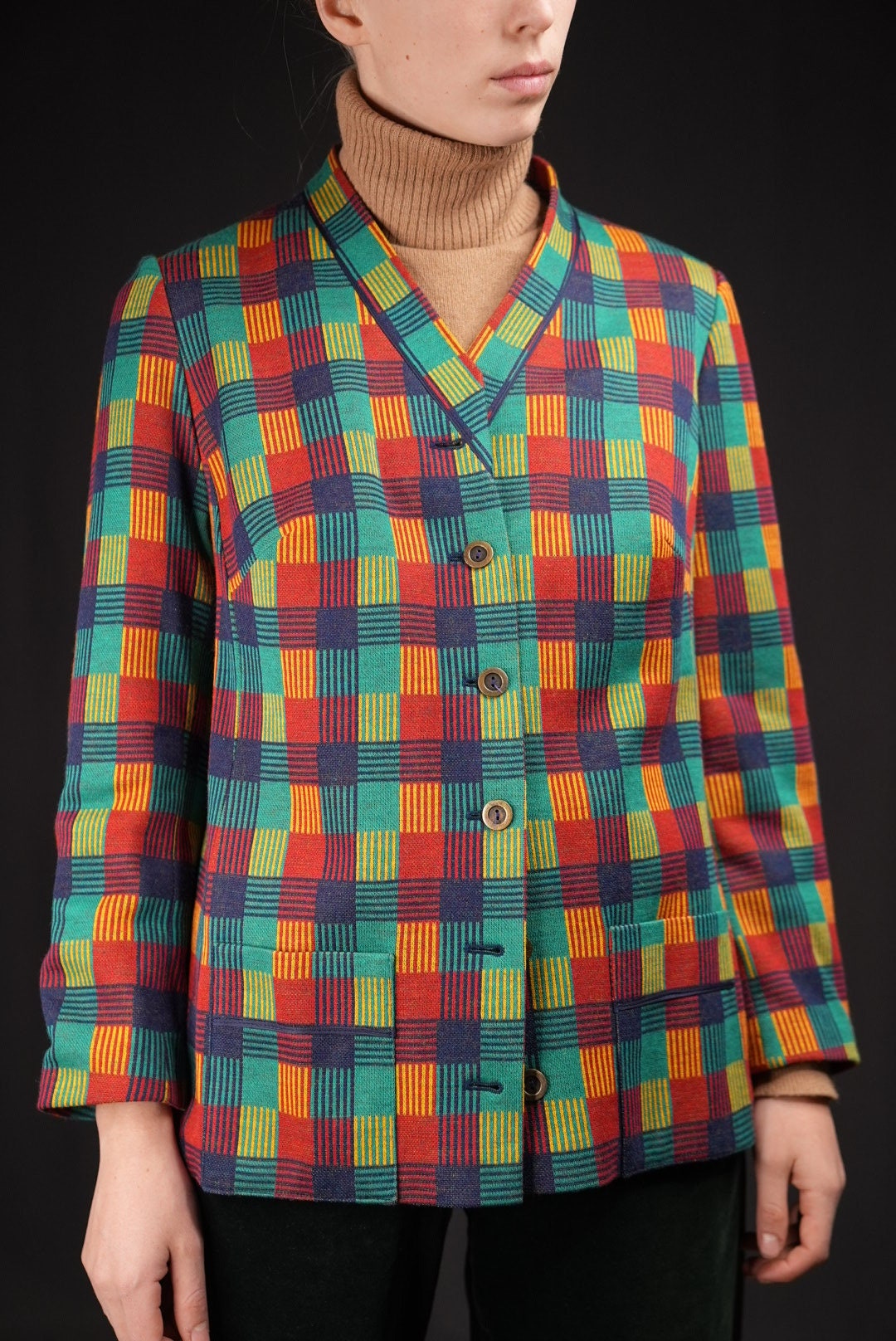 Colorful Vintage Blazer Jacket With 80s Pattern - Etsy