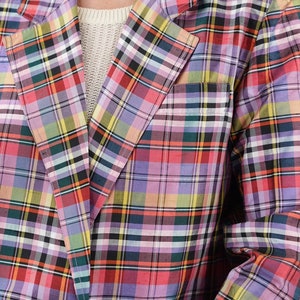 Stunning Pure Silk Blazer Jacket With Colorful Check Pattern | Women's ...