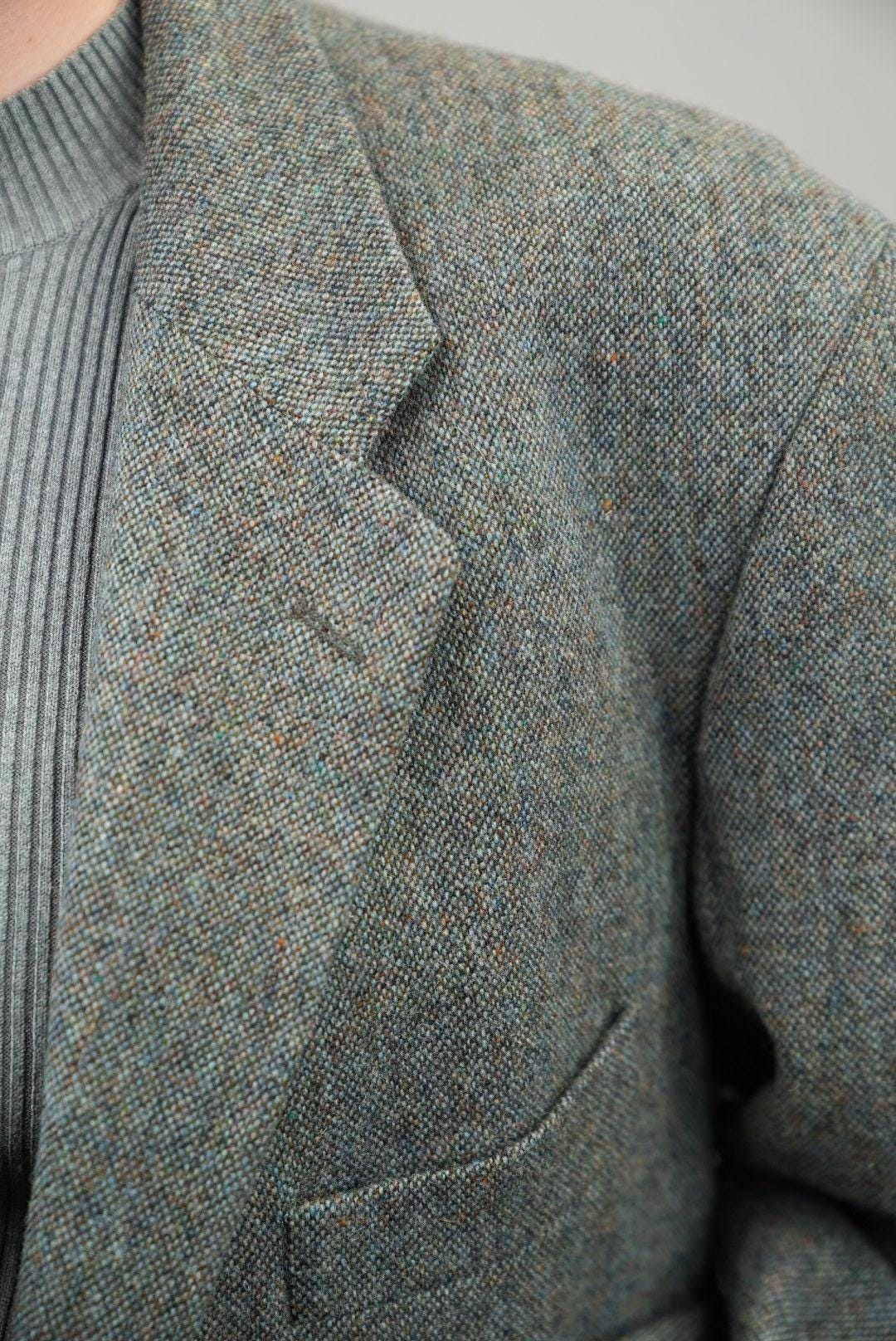 Vintage Irish Tweed Blazer in Blue With Flecks | Donegal Tweed Fabric ...