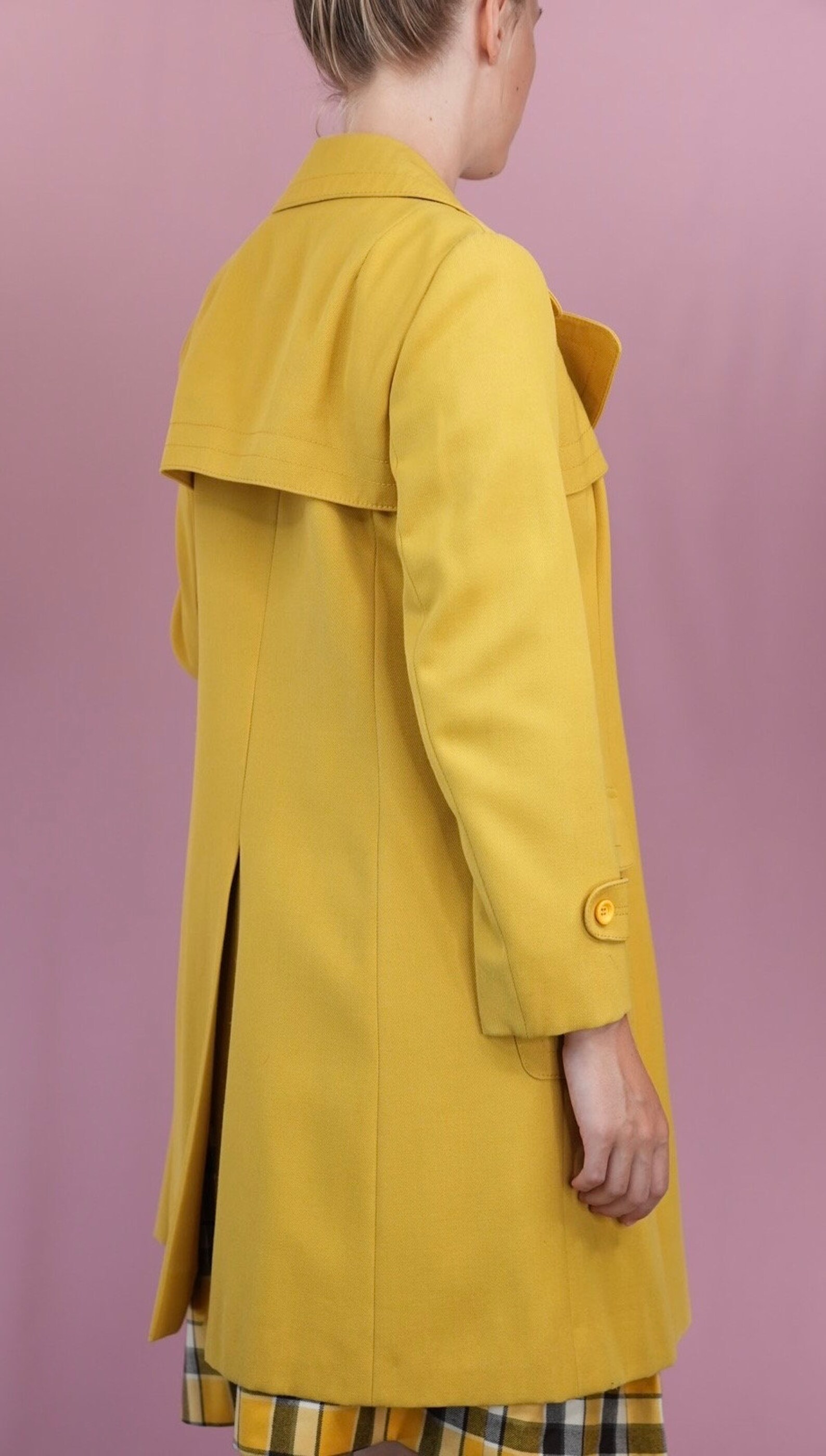 Rare 1960s Tailored Wool-blend Twill Coat in Yellow Women's Rainproof ...