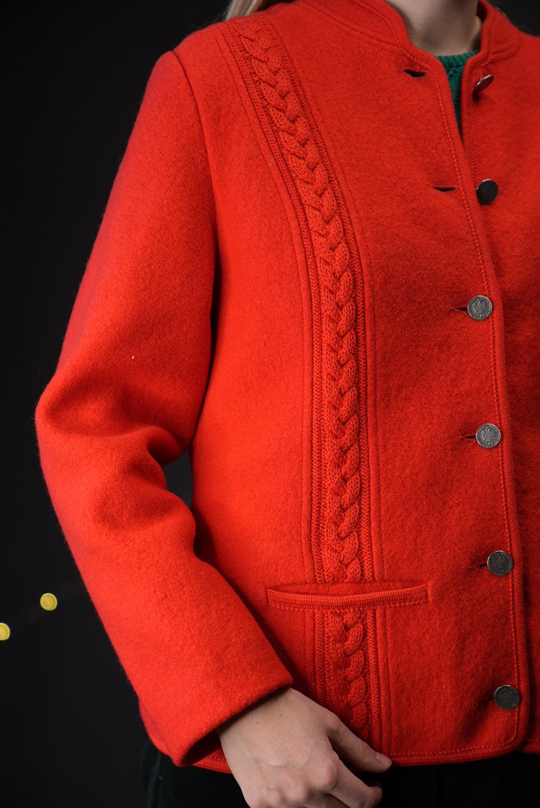 Steinbock Boiled Wool Jacket in Bright Red Vintage Tyrol - Etsy