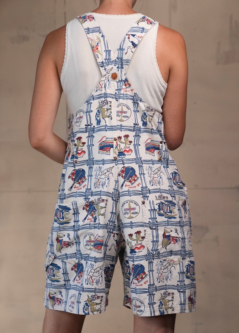 Rare Chipie Vintage Short Dungarees / Overalls With Pattern / Made in ...