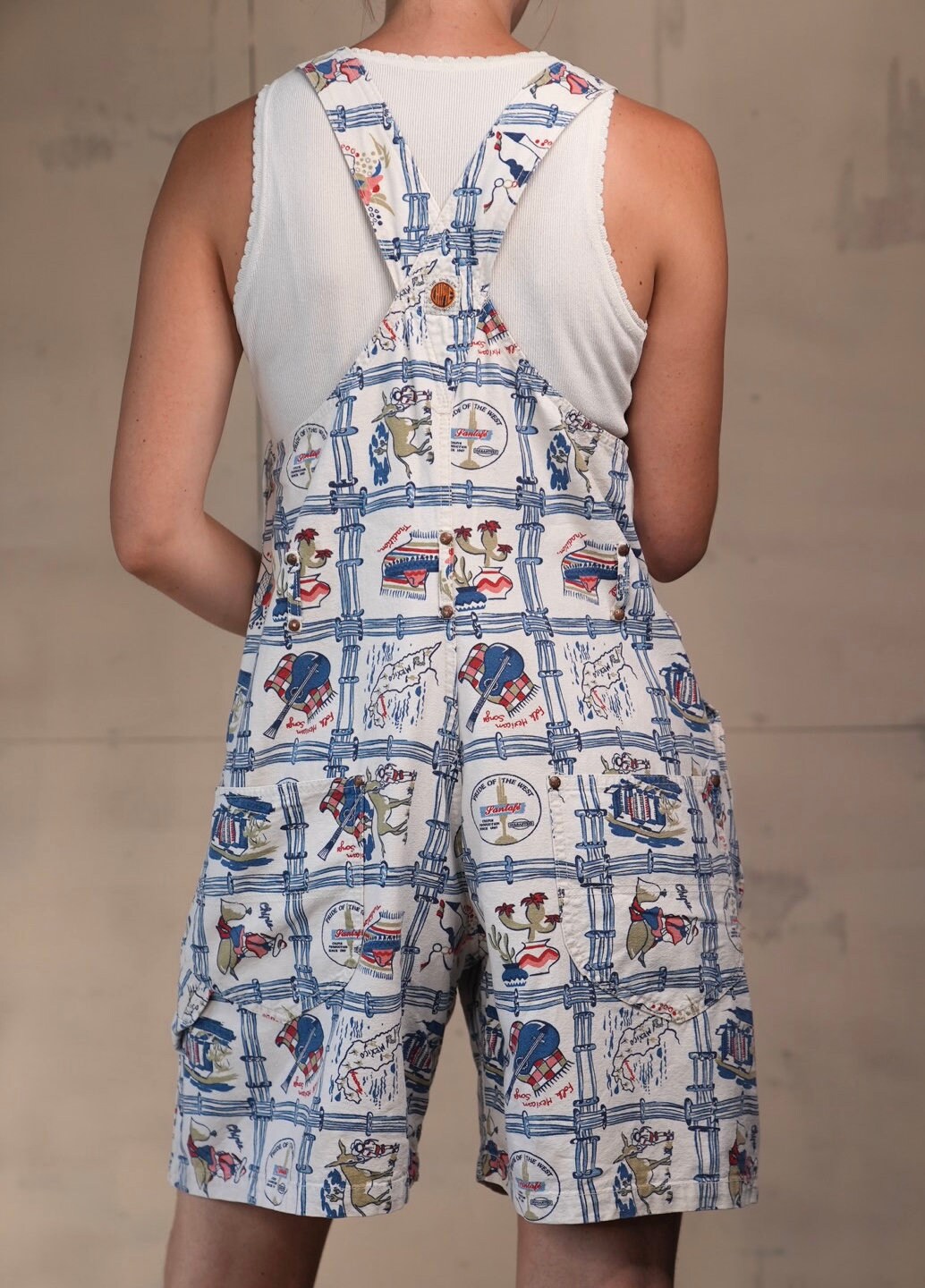 Rare Chipie Vintage Short Dungarees / Overalls With Pattern / Made in ...