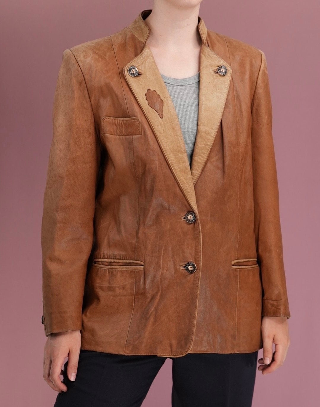 Trachten Leather Jacket Vintage | Traditional Austrian Bavarian Leather ...
