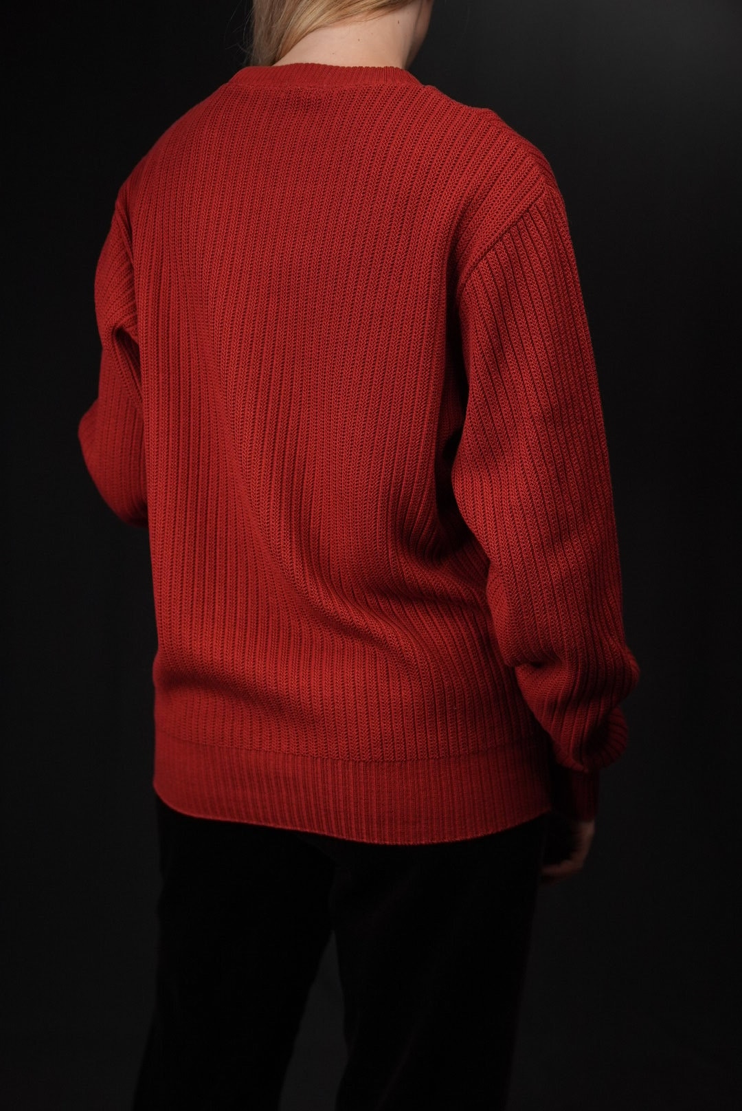 Vintage Knitted Cotton Sweater in Red Made in England - Etsy
