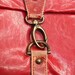 Vintage Red Leather Shoulder Bag With Metal Fastener Vera Pelle, Made ...
