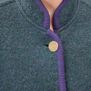 Geiger Austrian Boiled Wool Jacket, Pure Wool Petrol Blue Vintage Wool ...