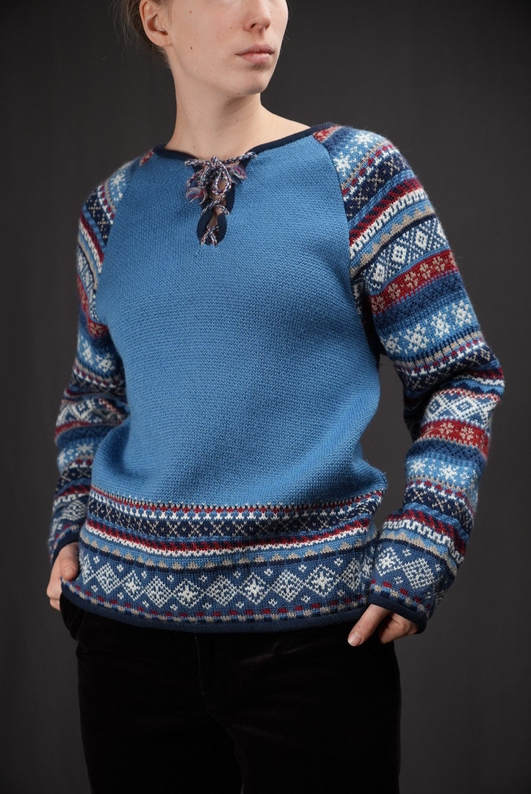 Kootenay Canadian Wool Sweater With Knitted Pattern | Made in Canada - Etsy