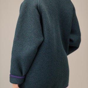 Geiger Austrian Boiled Wool Jacket, Pure Wool Petrol Blue Vintage Wool ...