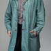 Vintage Bell-shaped Leather Coat in Turquoise Blue | Women's Vintage ...