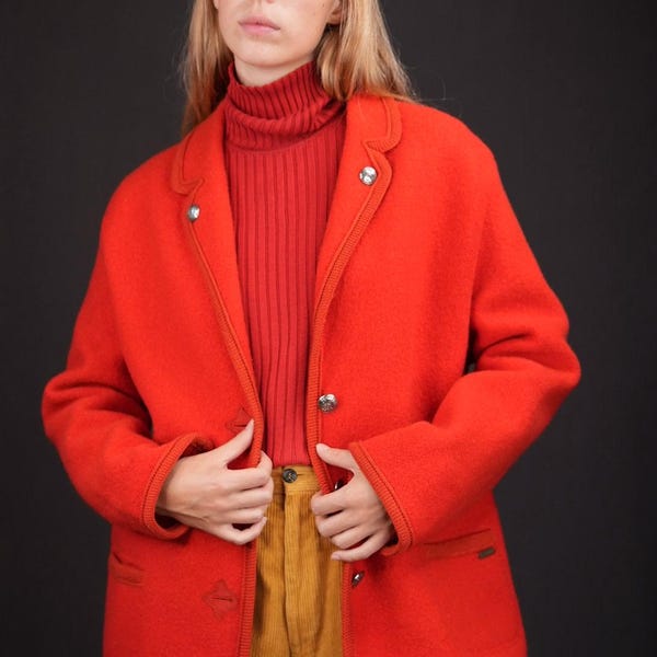 Red Boiled Wool - Etsy