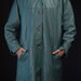 Vintage Bell-shaped Leather Coat in Turquoise Blue - Etsy