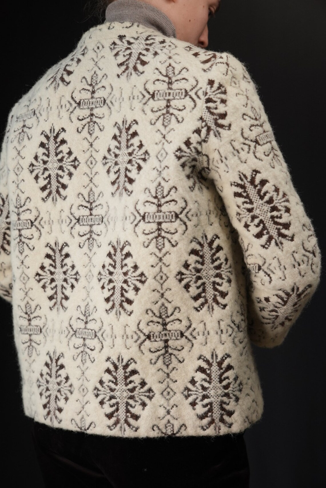 Vintage Wool Jacket With Nordic Pattern Norway Style Vintage Jacket - Etsy