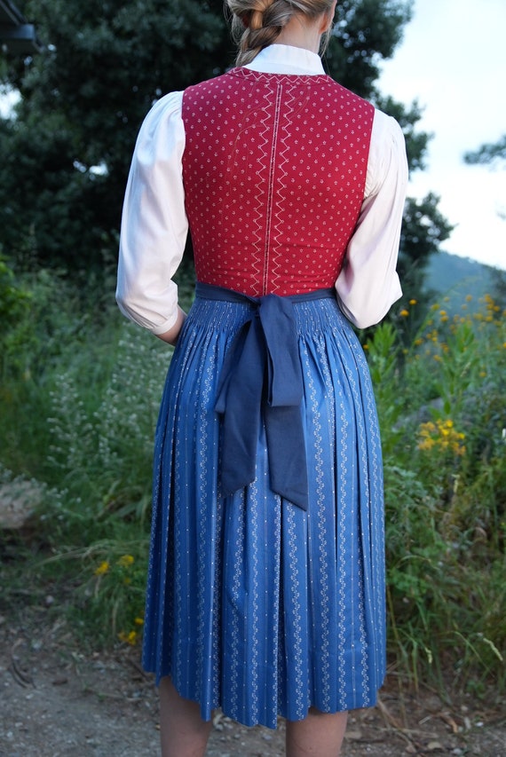 Traditional German Trachten Dirndl Dress Blue Red fol… - Gem