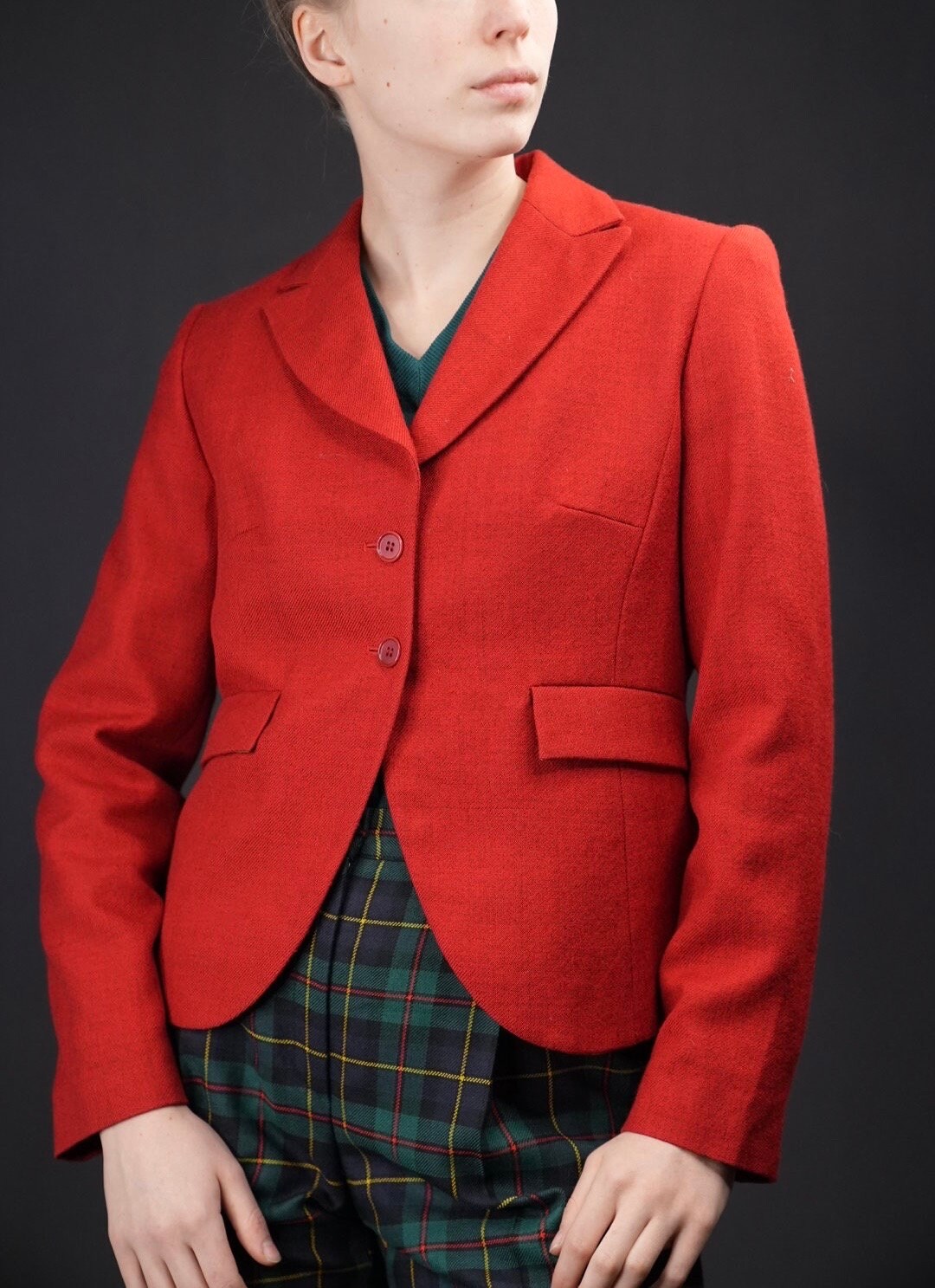 Red Tailored Wool Blazer Women's | Pure Wool | Made in Italy - Etsy