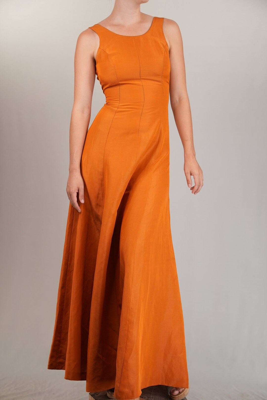 Pure Raw Silk Dress Vintage | Trapeze Dress Women's | 90s Minimal Maxi ...